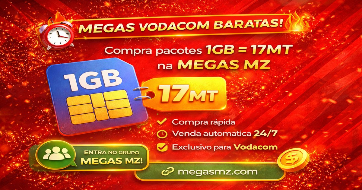 MEGAS MZ - Pacotes de Internet Vodacom | Melhores Preços em Moçambique
